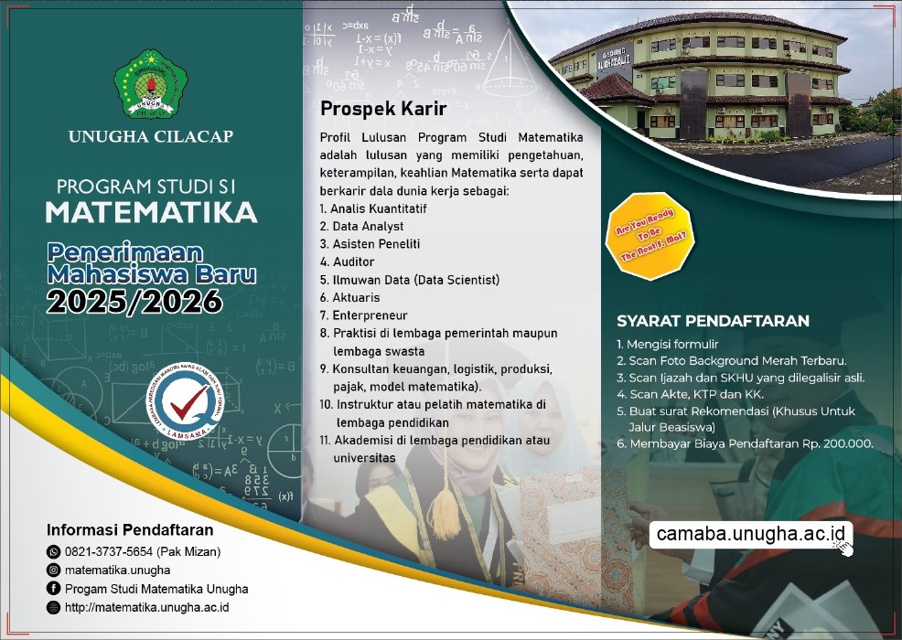 Brosur Penerimaan Mahasiswa Baru Prodi Matematika UNUGHA Cilacap ...
